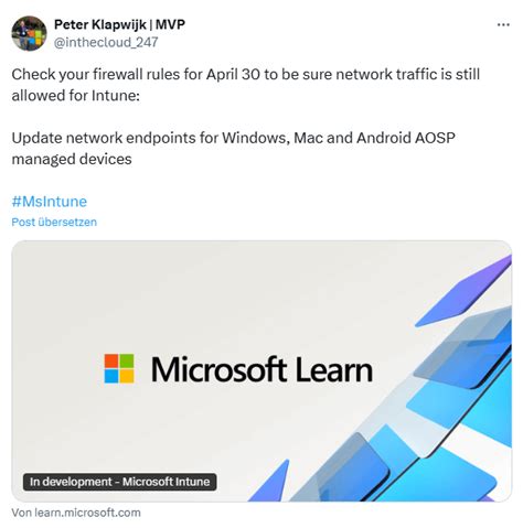 intune network endpoint update für windows mac androidborns it und