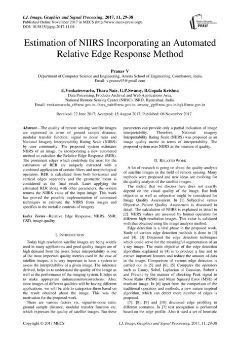 Estimation Of NIIRS Incorporating An Automated Relative Edge Response Method Ijigsp SciUp Org
