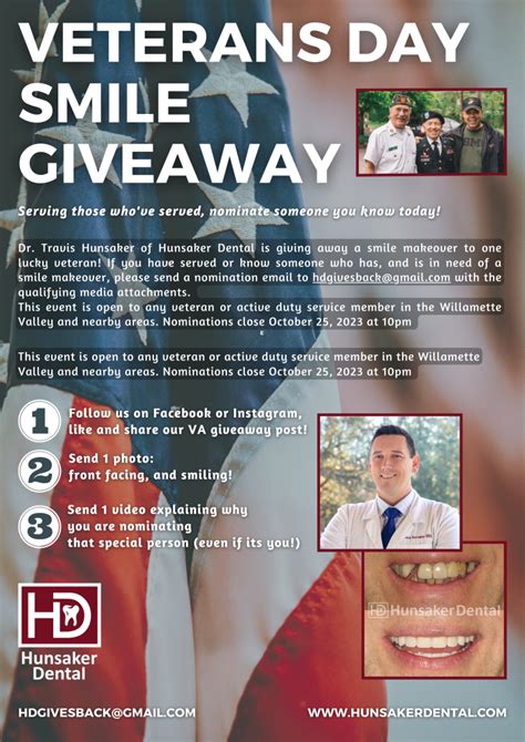 Veterans Day Smile Give Away Hunsaker Dental Your Salem Dentist