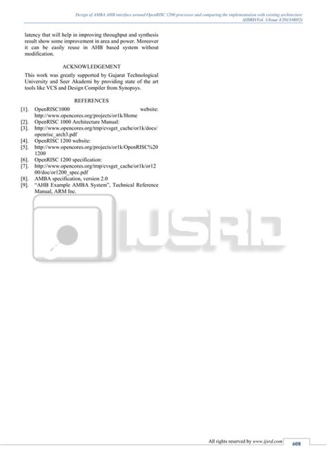 Design Of Amba Ahb Interface Around Openrisc 1200 Processor And Comparing The Implementation