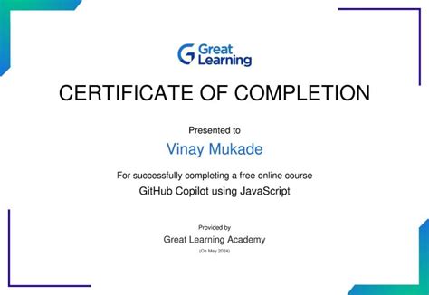 vinay mukade on linkedin hi all i have successfully completed the github copilot using…