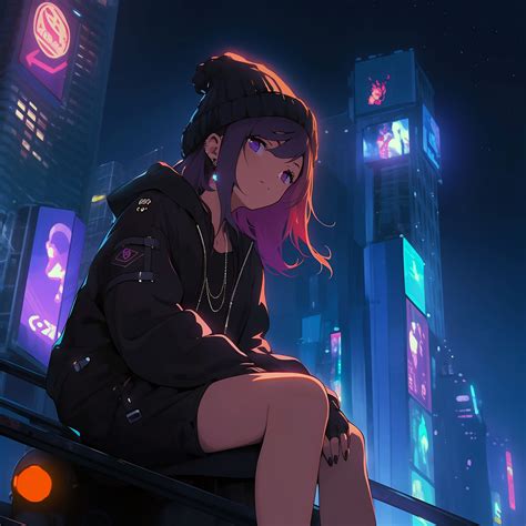 Download Wallpaper 2780x2780 Girl Sneakers Buildings Night Art Anime Ipad Air Ipad Air 2