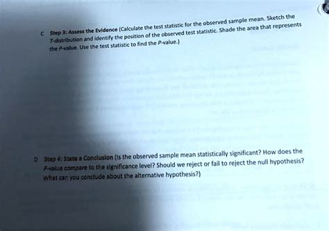 Solved Calculate The Test Statistic For The Observed Sample Mean