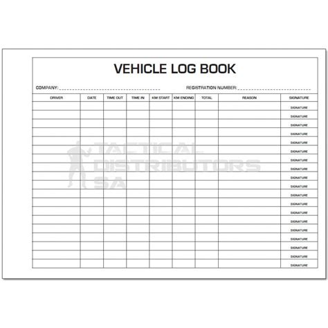 Excel Printable Vehicle Log Book Template Use Edu Pl