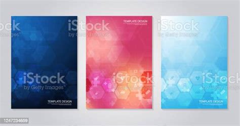 템플릿 브로셔 또는 표지 책 페이지 레이아웃 전단지 디자인 건강 관리 기술에 대한 개념과 아이디어 과학 아이콘 패턴 의료 혁신 개념 벡터 디자인 0명에 대한 스톡 벡터 아트