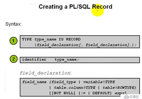 10 pl sql——pl sql中的复合数据类型之records 关系型数据库 亿速云