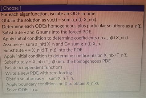 Match The Steps For Solving A Bvp With Homogeneous