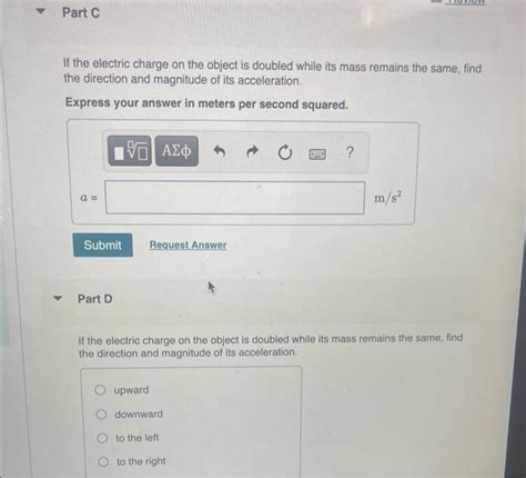 Solved An Object With A Charge Of 45μc And A Mass Of