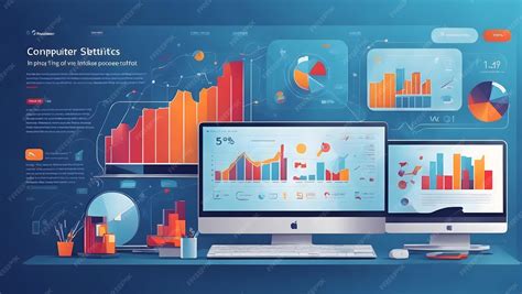 Premium Ai Image Computer Screens Modern Infographic Statistics And