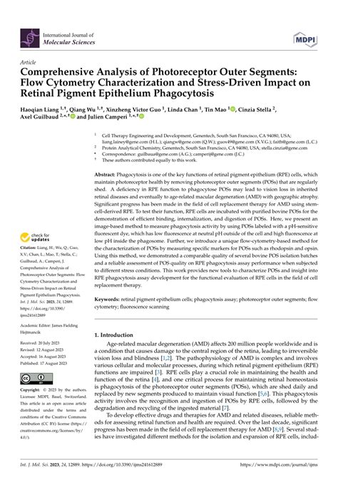 Pdf Comprehensive Analysis Of Photoreceptor Outer Segments Flow Cytometry Characterization