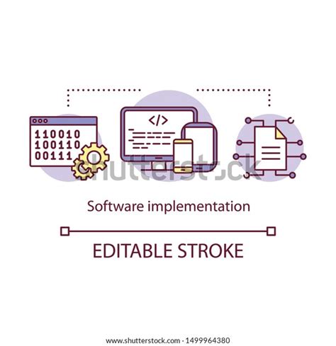 Software Implementation Concept Icon Computer Programming Stock Vector