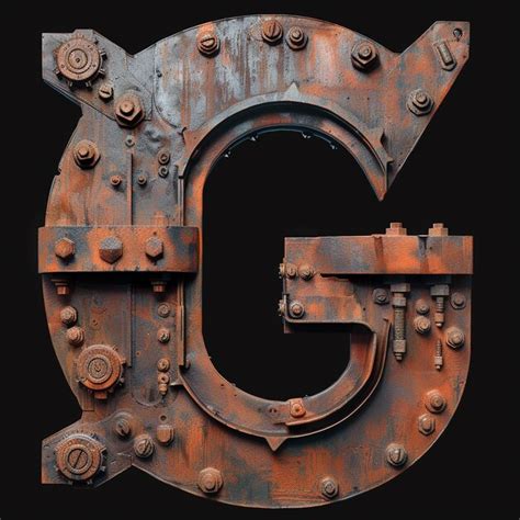A Rusty Letter G Is On A Black Background Premium Ai Generated Image
