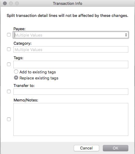 recategorizing multiple transactions from within a transaction report