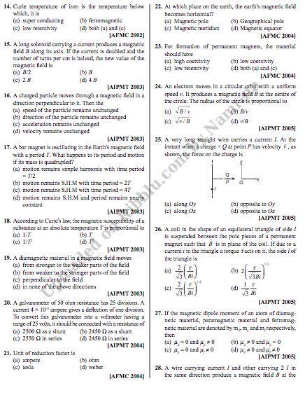 Moving Charges And Magnetism Neet Previous Year Solved Questions Artofit