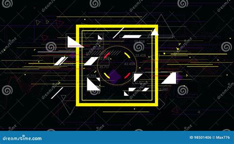 Tech Futuristic Abstract Colorful Square Sci Fi Vector Geometric Backgrounds Stock Vector