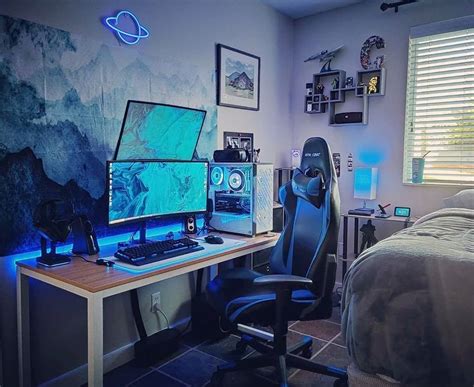 Icy Blue Setup Gaming Life Asus Blue Lighting Setup Room Ideas For