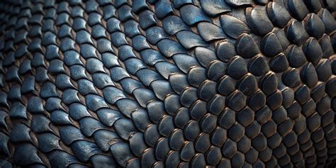 Close Up Of Black Dark Dragon Scales Texture Background Premium Ai