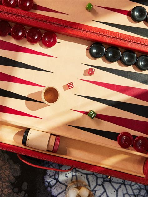 Green Wood And Leather Backgammon Board By Nick Plant Abask Uk