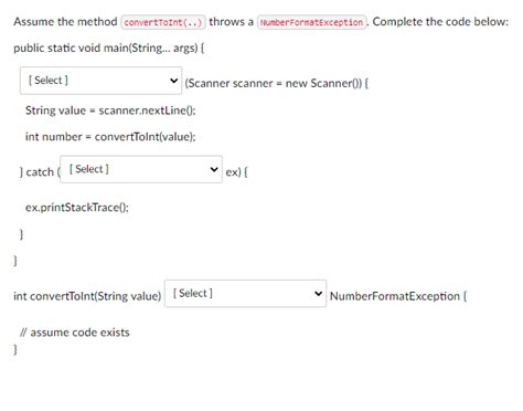 Solved Assume The Method Converttoint Throws A Number