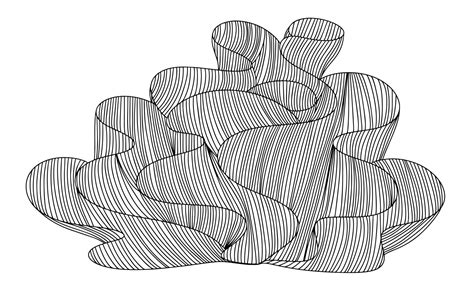 Abstract Hand Draw Element With Wave Line Art Vector Illustration