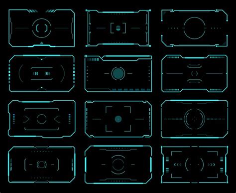 Hud Frames Futuristic Design Ui Templates Simple Vector Image