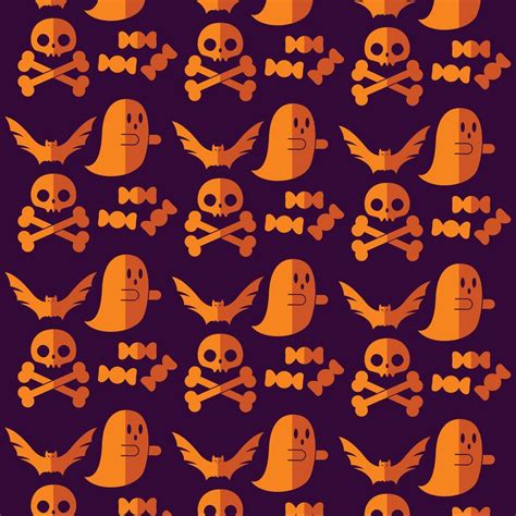 Halloween Ghost Skull And Candy Spooky Pattern 51682313 Vector Art