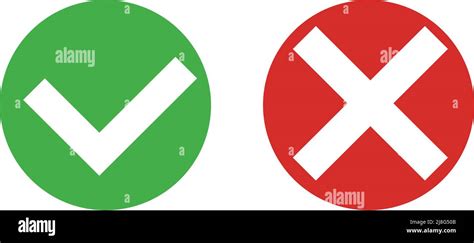 Checkmark And Crossmark Icons Editable Vector Stock Vector Image Art