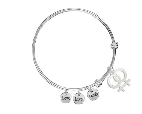 Same Sex Female Symbol Retractable Charm Bracelets