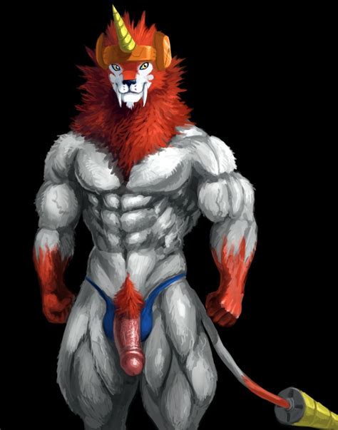 Rule 34 Clothed Clothing Digimon Digimon Species Dorulumon Fangs Hi Res Horn Humanoid Penis