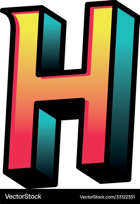 3d h letter design Royalty Free Vector Image - VectorStock