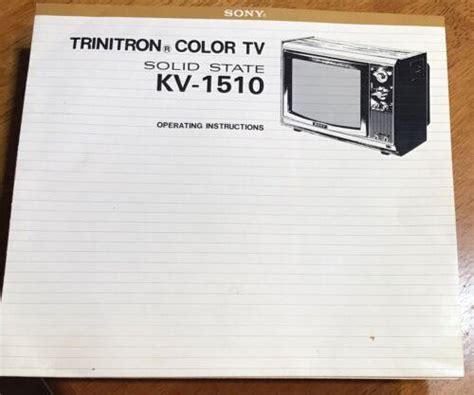 Vintage Sony Trinitron Solid State Kv 1510 Color Tv Orig Manual Cm39 Fold Out 4025873236