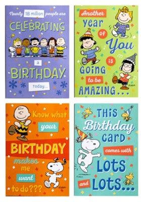 Peanuts Happy Birthday Cards With Scripture Box Of 12 Ncv Charles