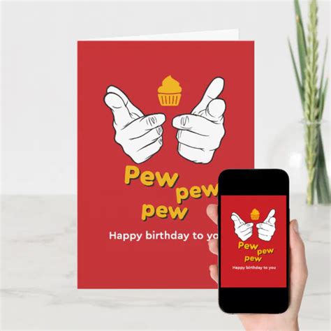 Pew Pew Pew Happy Birthday To You Funny Card | Zazzle