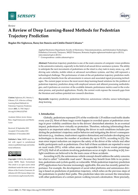 Pdf A Review Of Deep Learning Based Methods For Pedestrian Trajectory
