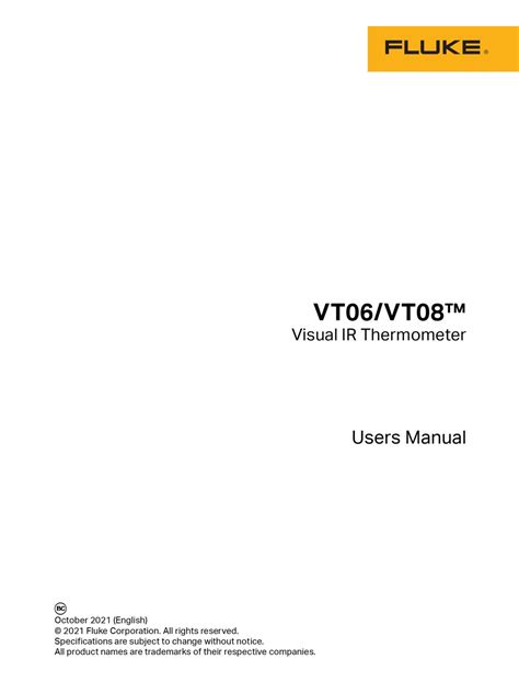 Fluke Vt06 User Manual Pdf Download Manualslib
