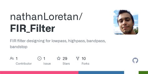 GitHub NathanLoretan FIR Filter FIR Filter Designing For Lowpass Highpass Bandpass Bandstop