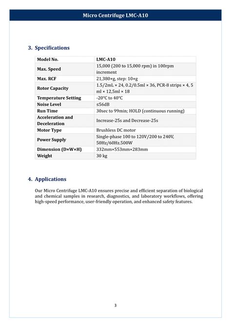 Micro Centrifuge Lmc A10 Operating Manual Labtron