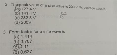Solved PLS Explain The Sine Wave Average Value Form Factor Chegg Com
