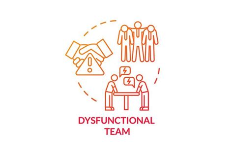 Dysfunctional Team Red Concept Icon Dysfunctional Line Illustration Colorful Drawings
