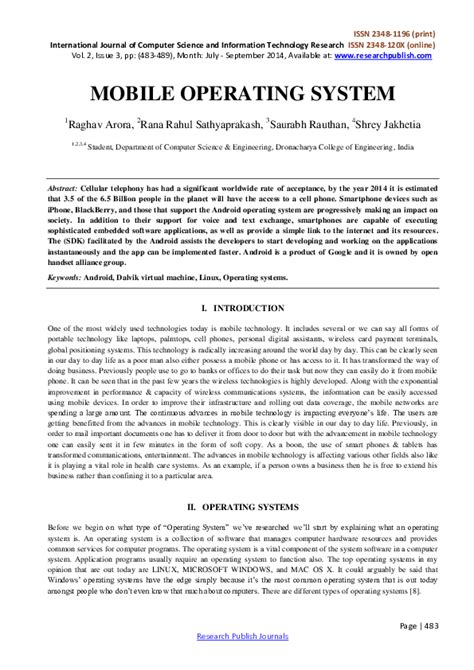 Pdf Mobile Operating System