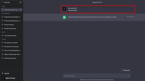 How To Enter A New Line In Chatgpt Android Authority