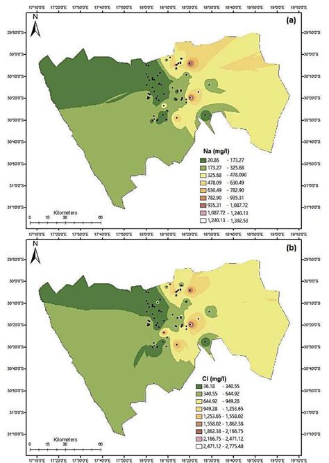 Spatial Distribution Map Of Groundwater For A Na And B