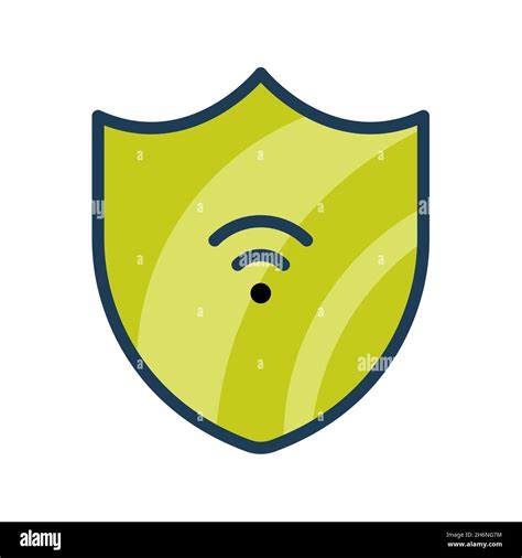 Shield Web Security For Wifi Single Isolated Icon With Filled Line Style Vector Illustration