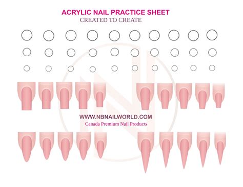 Acrylic Nail Practice Sheet