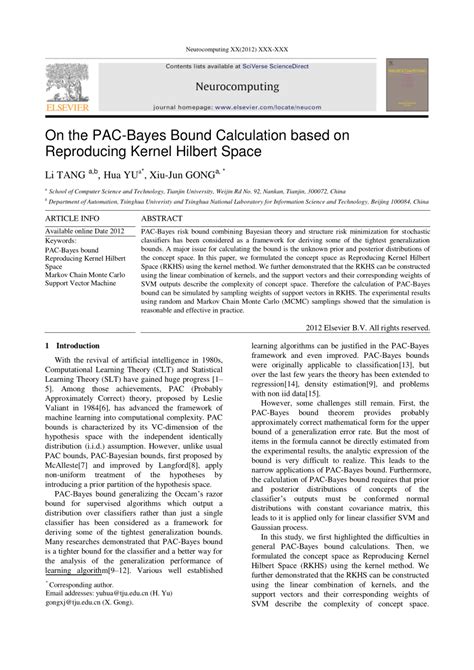 Pdf On The Pac Bayes Bound Calculation Based On Reproducing Kernel Hilbert Space