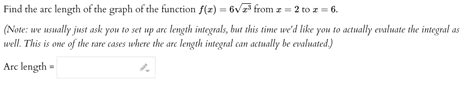Solved Find The Arc Length Of The Graph Of The Function Chegg Com