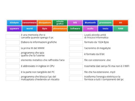 Abbinamenti Informatica Match Up