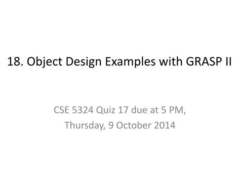 Ppt 18 Object Design Examples With Grasp Ii Powerpoint Presentation