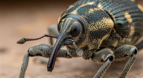 Close Up Of A Weevil Beetle With Long Snout Stock Illustration