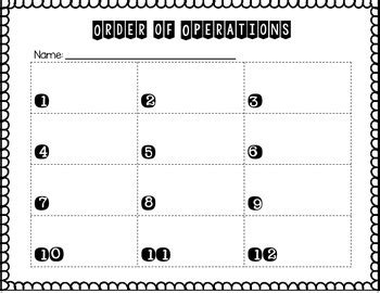 Order Of Operations Operations Add Subtract Multiply Divide Parenthesis
